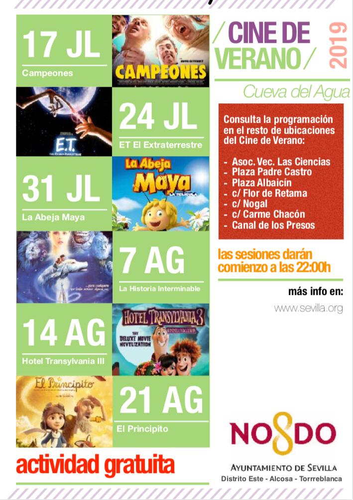 Cine de verano 2019 Este Alcosa Torreblanca - Cueva del Agua — Actualidad